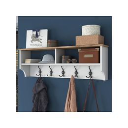 Evila Garderobe in Wei&szlig;/ Hellbraun - (B)120 x (H)37,2 x (T)22,2 cm - 79% | Garderoben