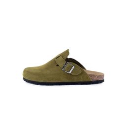 billowy Leder-Clogs in Khaki - 65% | Gr&ouml;&szlig;e 43 | Herren-hausschuhe