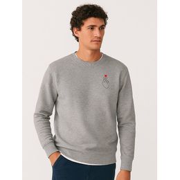 WOOOP Sweatshirt "K Love Cur" in Grau - 58% | Gr&ouml;&szlig;e S | Herren-plussize