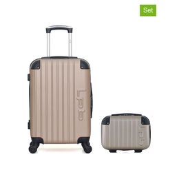 Les P'tites Bombes Les P ́tites Bombes 2tlg. Set: Hardcase-Trolley und Beautycase "Hambourg" in Beige - 68% | Damen-koffer-reisegepaeck
