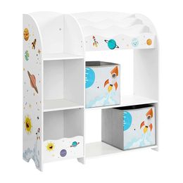 Songmics Standregal in Wei&szlig;/ Bunt - (B)93 x (H)100 x (T)30 cm - 30% | Kinder-moebel