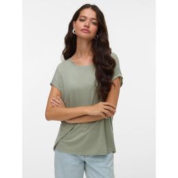 V&eacute;ro Moda Vero Moda Damen Rundhalsshirt &raquo;VMAVA PLAIN SS TOP GAJRS NOOS&laquo; Materialmix, regular fit gr&uuml;n S