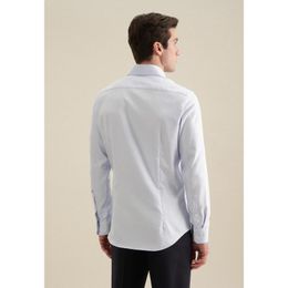 Seidensticker Herren Seidensticker Businesshemd &raquo;Schwarze Rose&laquo; Slim 1/1 Extra lang Kentkragen Struktur blau XXL (45), verl&auml;ngerte &Auml;rmell&auml;ngen