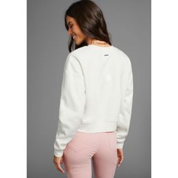 Laura Scott Damen Sweatshirt, Cropped Form wei&szlig; 32/34