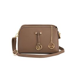 Mia Tomazzi Leder-Umh&auml;ngetasche "Certosa" in Hellbraun - (B)24 x (H)16 x (T)8 cm - 71% | Damen-taschen