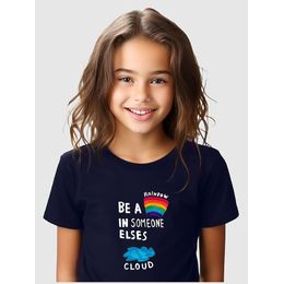WOOOP Shirt "Be a Rainbow" in Dunkelblau - 67% | Gr&ouml;&szlig;e 104 | Kinder-oberteile