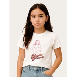 WOOOP Shirt "Wonder Woman Pink" in Wei&szlig;/ Rot - 67% | Gr&ouml;&szlig;e 140 | Kinder-oberteile
