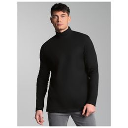 TRIGEMA Herren Longsleeve &raquo;TRIGEMA Langarm Shirt mit Stehkragen&laquo; 1 Stk. schwarz 3XL