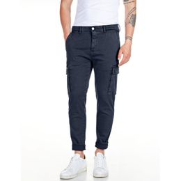 Replay Herren Cargohose &raquo;JAAN&laquo; Hyperflex blau 28, L&auml;nge 30