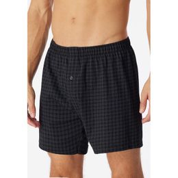 Schiesser Herren Boxershorts &raquo;Cotton Casual&laquo; mit Eingriff, kariert schwarz 9