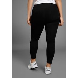 Laura Scott Curve Damen Laura Scott CURVE Leggings mit dekorativen Details im Jeggings-Look - GROSSE GR&Ouml;SSEN schwarz 50, N-Gr