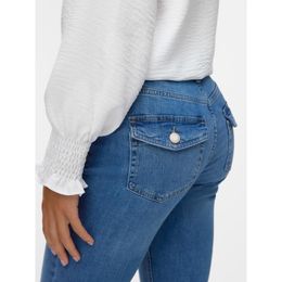 V&eacute;ro Moda Vero Moda Damen Bootcut-Jeans &raquo;VMFLASH MR FLARED POCKET JNS RA3042 NOOS&laquo; Baumwollmischung mit Stretch, regular waist, skinny fit blau L (40), L&auml;nge 32
