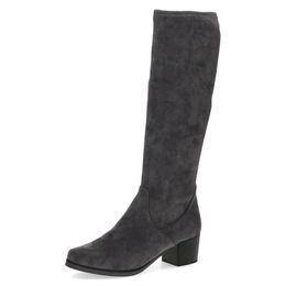 Caprice Damen Stiefel , Blockabsatz, Schlupfstiefel mit Stretch-XS-Schaft in schmaler Form grau 37, XS-Schaft