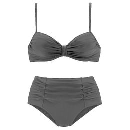 Lascana Damen Lascana B&uuml;gel-Bikini mit dekorativer Raffung schwarz 36, Cup C