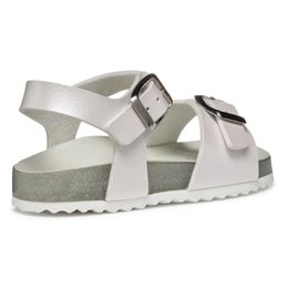 Geox M&auml;dchen Sandale &raquo;J ADRIEL GIRL&laquo; , Konfirmationsschuh, Kommunionschuh, Klettschuh mit dezentem Schimmer silber 24