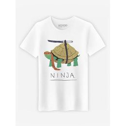 WOOOP Shirt "Ninja Turtle" in Wei&szlig; - 62% | Gr&ouml;&szlig;e XXL | Herren-plussize