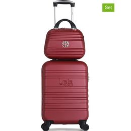 Les P'tites Bombes Les P ́tites Bombes 2tlg. Set: Hardcase-Trolley und Beautycase "Aurelia-A" in Bordeaux - 66% | Damen-koffer-reisegepaeck