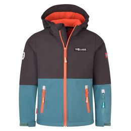 Trollkids Softshelljacke "Skjorta" in Blau/ Schwarz - 28% | Gr&ouml;&szlig;e 140 | Kinder-outdoor-jacken