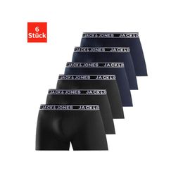 Jack & Jones Jack & Jones Herren Trunk &raquo;JACCRISP im 6er Pack mit Logobund und Stretchkomfort&laquo; Packung, 6 Stk. unifarben mit Farbeinsatz, modisch, eng anliegend, 