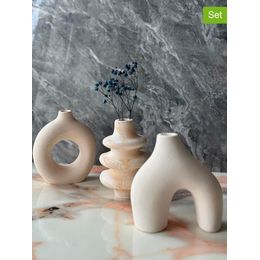 Scandinavia Concept 3er-Set: Vasen in Beige - (H)10 x &Oslash; 8 cm - 50% | Kerzen-vasen