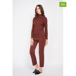 William de Faye 2tlg. Outfit in Braun - 74% | Gr&ouml;&szlig;e 40 | Damen-pullover-cardigans