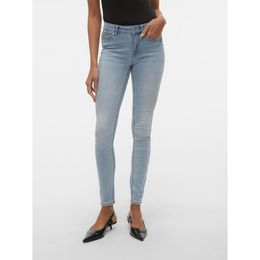 V&eacute;ro Moda Vero Moda Damen Skinny-fit-Jeans &raquo;VMFLASH MR SKINNY JEANS LI3102 GA NOOS&laquo; Baumwollmischung mit Stretch, regular waist, skinny fit blau XS (34), L&auml;nge 