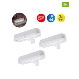 N&auml;ve n&auml;ve 3er-Set: Solar-Wandleuchten "Garden Light" in Wei&szlig; - (B)20 x (H)5,4 x (T)11 cm - 55% | Aussenbeleuchtung