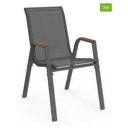 Inkazen 4er-Set: Gartenst&uuml;hle in Grau - (B)51 x (H)84 x (T)68 cm - 65% | Garten-moebel