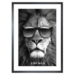 Ars Longa Gerahmter Kunstdruck "Stay Wild Lion" - (L)70 x (B)50 cm - 16% | Wanddekoration