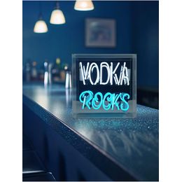 Locomocean LED-Leuchtbox ''Vodka Rocks'' in Hellblau/ Blau - (B)25 x (H)25 x (T)10,5 cm - 47% | Lichterketten-dekobeleuchtung