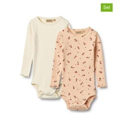 Wheat 2er-Set: Bodys "Regitze" in Creme/ Orange - 52% | Gr&ouml;&szlig;e 92 | Baby-bodys