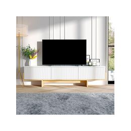 Evila TV-Regal in Wei&szlig; - (B)180 cm - (H)44,6 cm - (T)30 cm - 74% | Regale