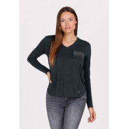Key Largo Longsleeve "Waterfall" in Anthrazit - 62% | Gr&ouml;&szlig;e L | Damen-tops