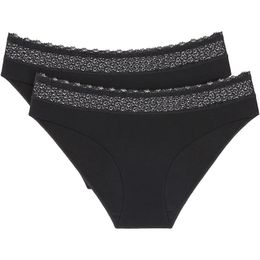Triumph Damen Tai-Slip &raquo;Feel of Modal&laquo; 2er Pack, seidig-weich, Spitzenbund schwarz L