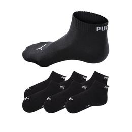 Puma Damen Puma Kurzsocken &raquo;Puma UNISEX QUARTER PLAIN 6P ECOM&laquo; 6 Paar, 6 Stk. tlg. mit Rippb&uuml;ndchen schwarz 43-46