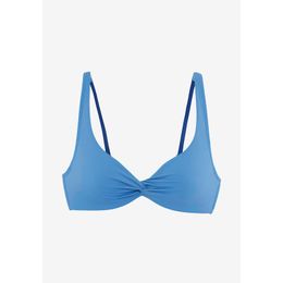 active by Lascana Lascana Active Damen LASCANA ACTIVE B&uuml;gel-Bikini-Top &raquo;Oceana&laquo; mit Knotenoptik vorn blau 44, Cup C