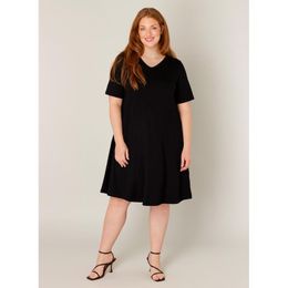 Base Level Curvy Damen Shirtkleid &raquo;Abernathy&laquo; Sommerkleid In leicht ausgestellter Form schwarz 44, N-Gr