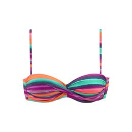 Lascana Damen Lascana Bandeau-Bikini-Top &raquo;Rainbow&laquo; mit 5 Tragevariationen bunt 40, Cup B