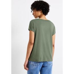 Street One Damen Street One Shirttop mit Schriftzug gr&uuml;n 36