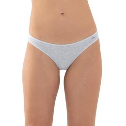 Mey Damen Minislip &raquo;Cotton Pure&laquo; Tiefer, h&uuml;ftiger Sitz, weiche Beinabschl&uuml;sse grau 38