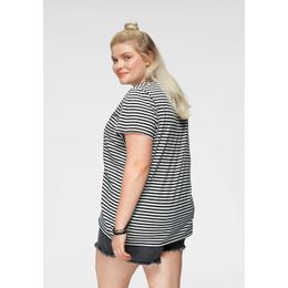 LEVI'S&reg; PLUS Levi's Plus Damen Levi's Plus T-Shirt &raquo;PL THE PERFECT&laquo; im Streifendesign wei&szlig; XL (46/48)