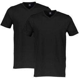 Lerros Herren Lerros V-Shirt Spar-Set, 2 Stk. unifarben, 2-er Pack V-Shirt schwarz 3XL