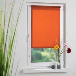 Liedeco Seitenzugrollo &raquo;Klemmfix&laquo; Lichtschutz ohne Bohren inkl. Klemmtr&auml;ger orange Polyester