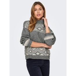 Only Damen Only Stehkragenpullover &raquo;ONLVICTORIA L/S PULLOVER KNT NOOS&laquo; grau XL