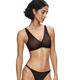 Triumph Damen B&uuml;gelloser BH &raquo;Signature Sheer P EX&laquo; Monogramm-T&uuml;ll und zarte Spitzendetails am R&uuml;cken schwarz 75, Cup A