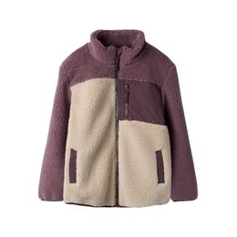 name it Fleecejacke M&auml;dchen Gr&ouml;&szlig;e 146 pflaume / wollwei&szlig;