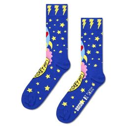 Happy Socks Socken "Rocket man Elton John" in Blau/ Gelb - 68% | Gr&ouml;&szlig;e 36-40 | Herrensocken