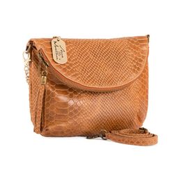 Anna Morellini Leder-Umh&auml;ngetasche "Lydia" in Hellbraun - (B)22 x (H)18 x (T)2 cm - 71% | Damen-taschen