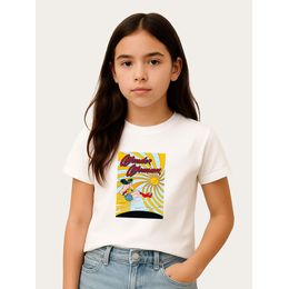 WOOOP Shirt "Wonder Woman Flying" in Wei&szlig;/ Bunt - 67% | Gr&ouml;&szlig;e 116 | Kinder-oberteile