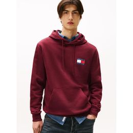 Tommy Jeans Herren Sweatshirt &raquo;TJM REG ESSENTIAL FLAG HOOD EXT&laquo;, mit bedruckten Markenlogo auf Brusth&ouml;he rot S